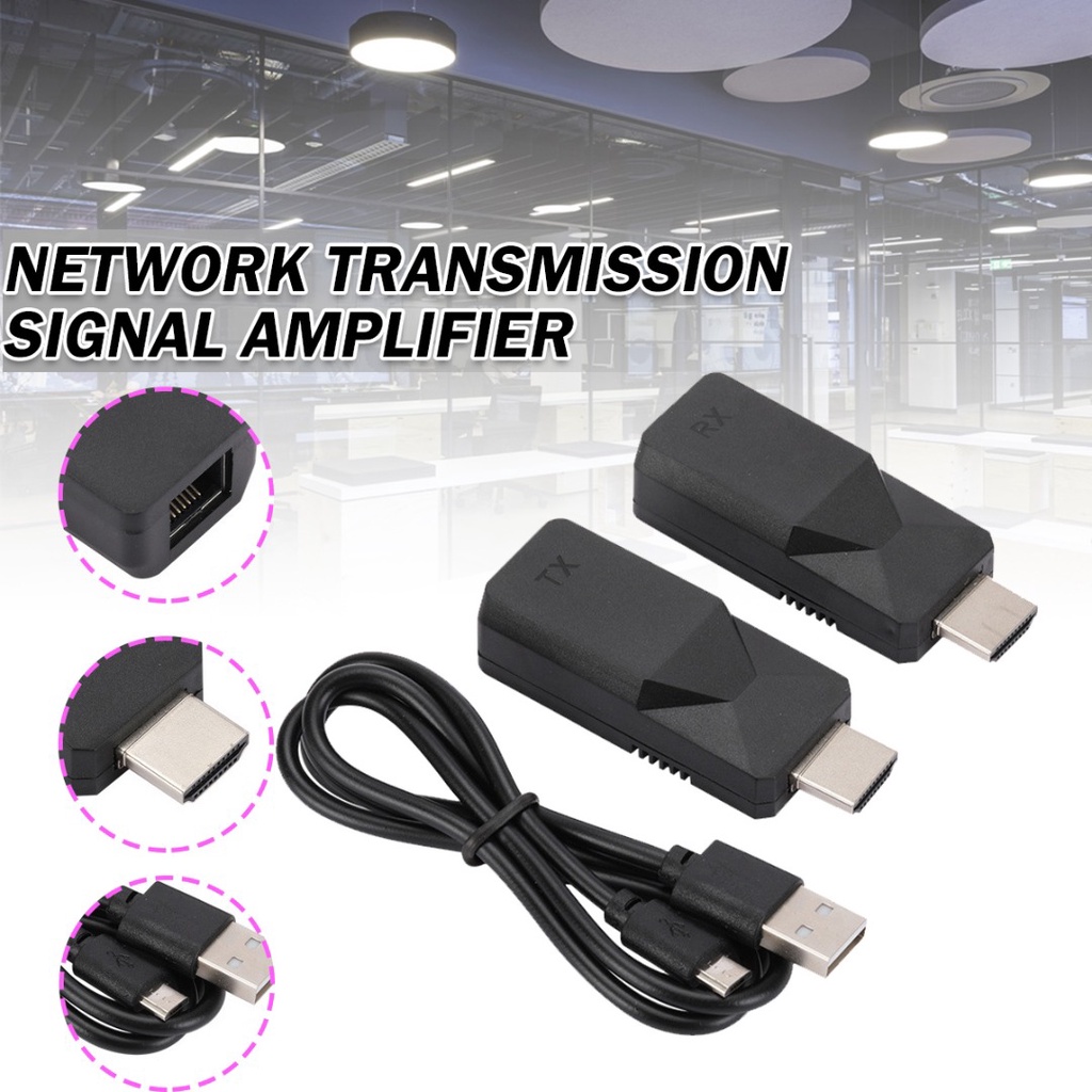 1080P HDMI Signal Amplifier Extender To RJ45 Network Ethernet Adapter ...