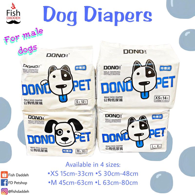 Dono Dog Pet Diaper Disposable MALE & FEMALE | Shopee Philippines