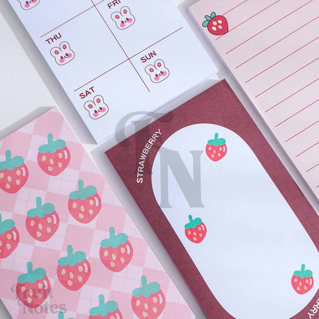 [CLEARANCE] SN191 50 sheets Strawberry Rabbit Notepad | Shopee Philippines