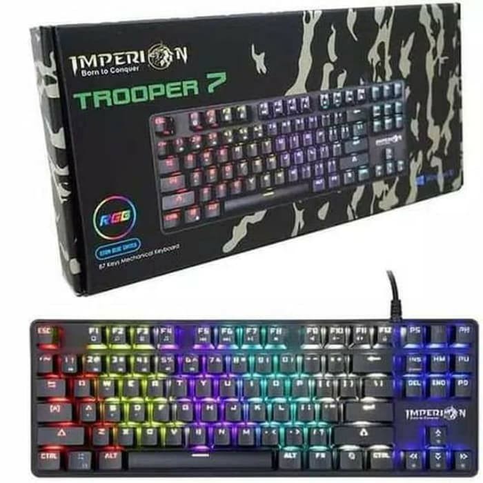 Trooper Imperion Gaming Keyboard 7 KG-M07F Mechanical, RGB | Shopee ...