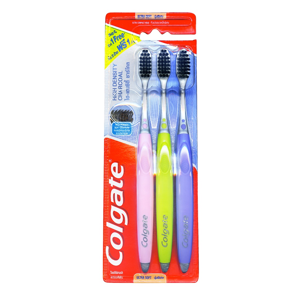 Colgate High Density Charcoal Toothbrush Value Pack (Assorted) | Shopee ...