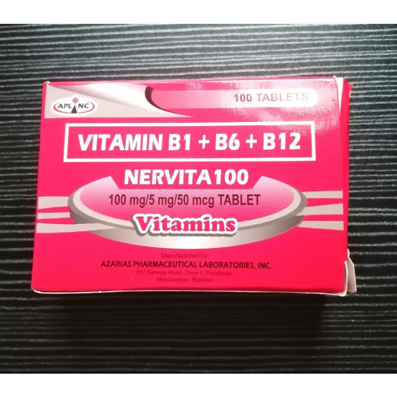 Vitamin B complex NERVITA B1+B6+B12 100's tablet AMCOVIT-B | Shopee ...
