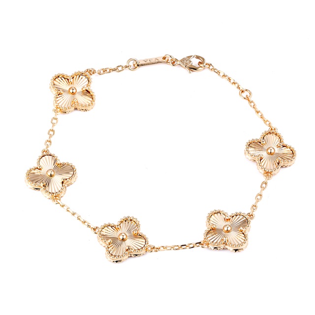 High Quality Van Cleef 5 Motifs Vca 18K Gold Bracelet For Women Jewelry ...