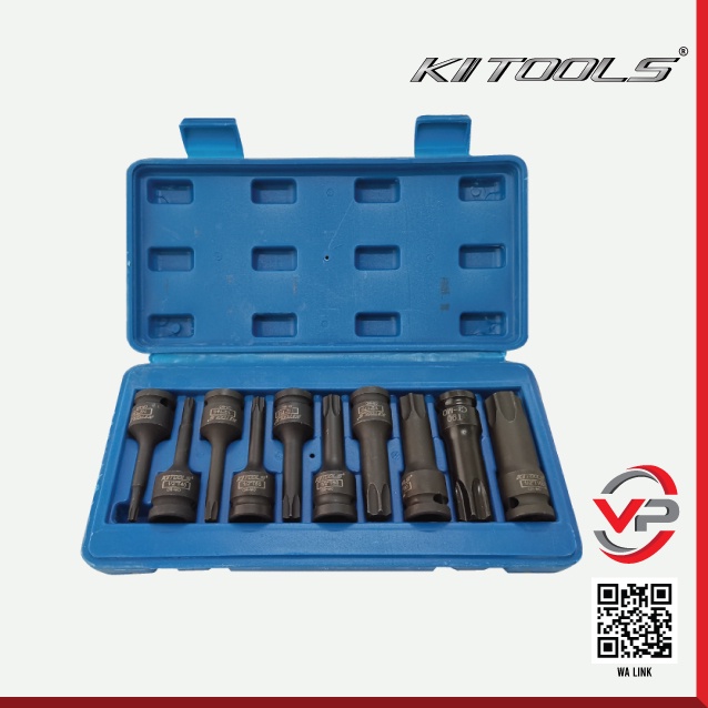 Ki Tools 1 2” Dr Impact Socket Set Internal Torx【10 Pcs 】t30 T40 T50