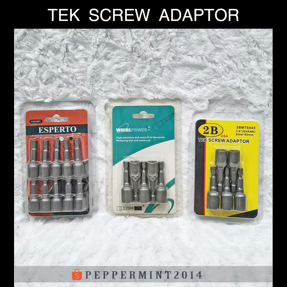 Tex Tek Screw Adapter 8mm x 45mm 1/4" shank with Strong Magnetism 2B ...