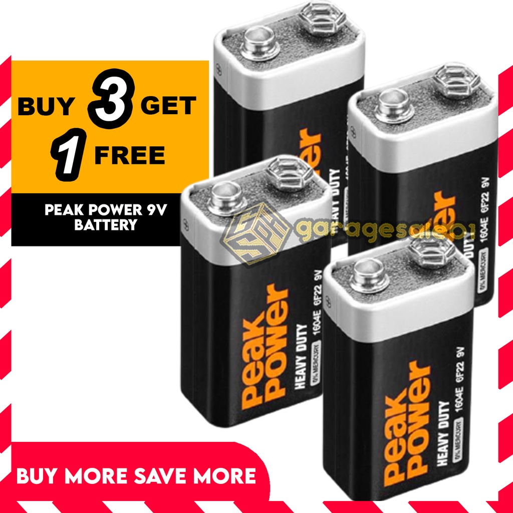 [PROMO] Original Power Peak 9V Battery Heavy Duty | Shopee Philippines
