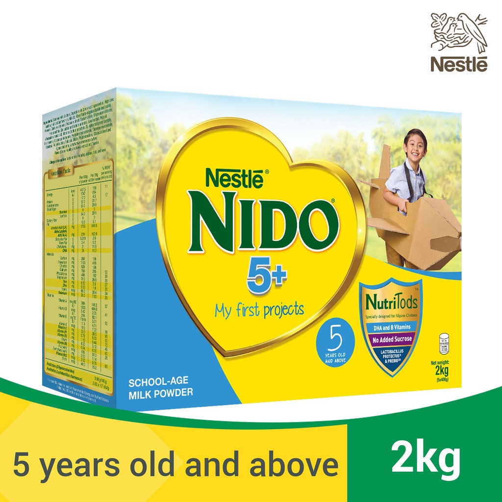NIDO 5+ Powdered Milk Drink for Pre-Schoolers Above 3 Years Old 2kg ...