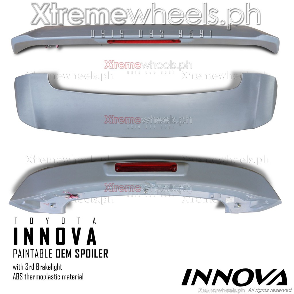 Toyota Innova 2016-2025 Rear Spoiler With 3rd Break Light No Paint ...