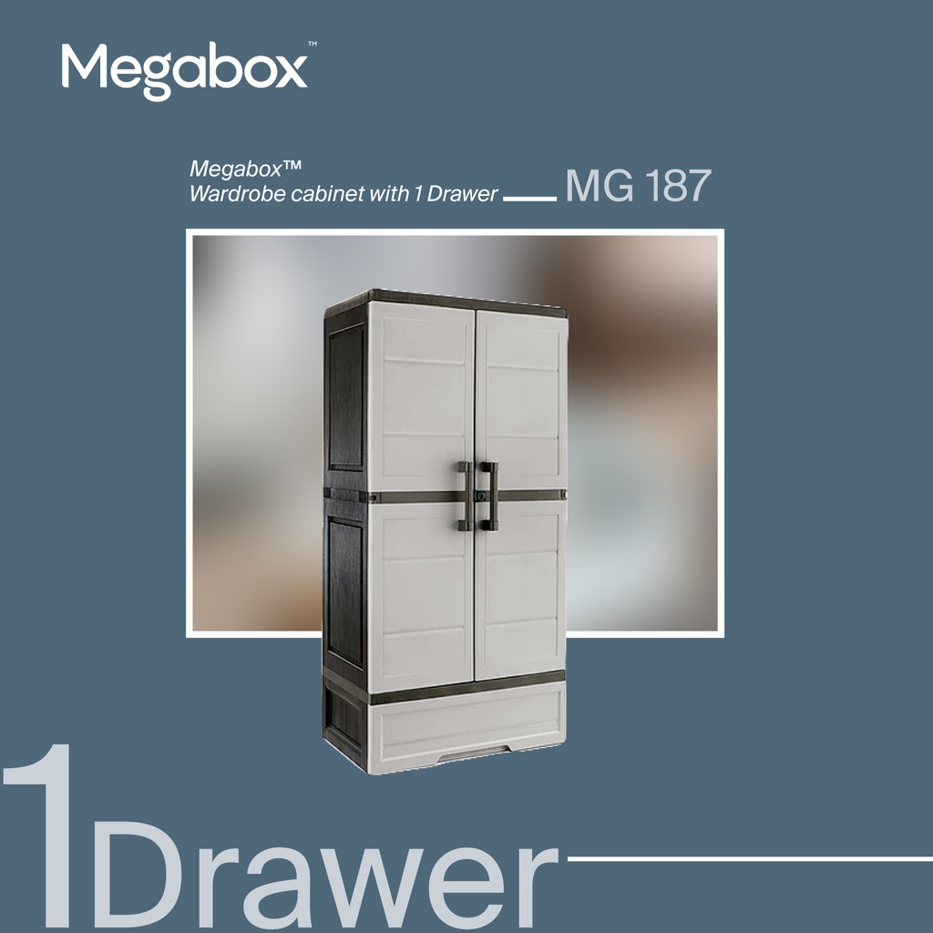 Megabox MG 187 Wardrobe Cabinet With 1 Drawers | Shopee Philippines