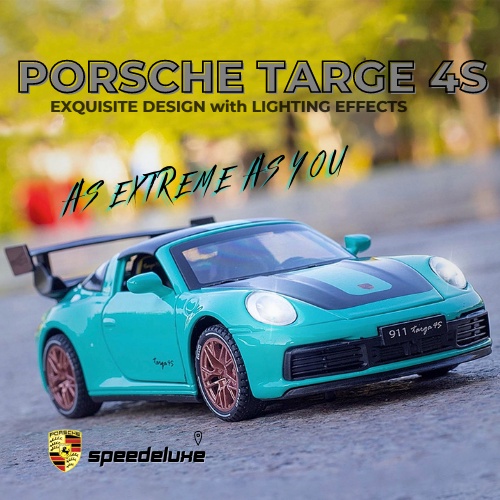 [SPEEDELUXE] mini PORSCHE TARGA 4S toycar 1:32 Model Collection Diecast ...