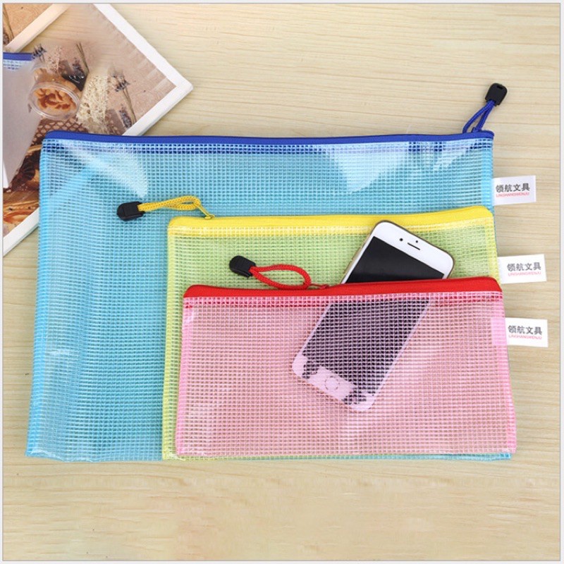 A4/A5/A6 Transparent Zip Beg Mesh Type Zip Folder | Shopee Philippines