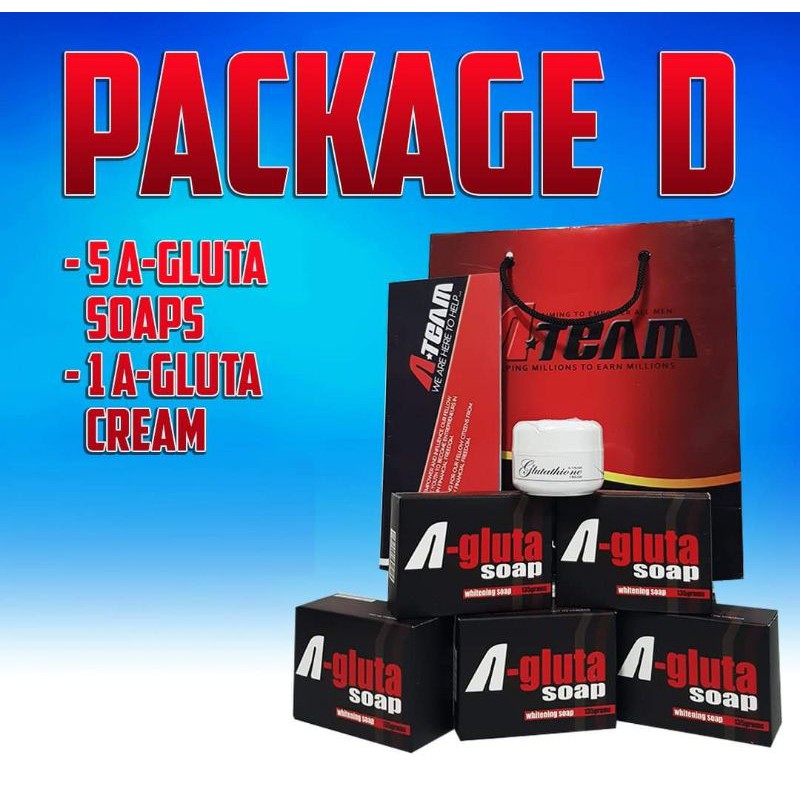 A-Team Package D (5 gluta soaps + 1 gluta cream) | Shopee Philippines