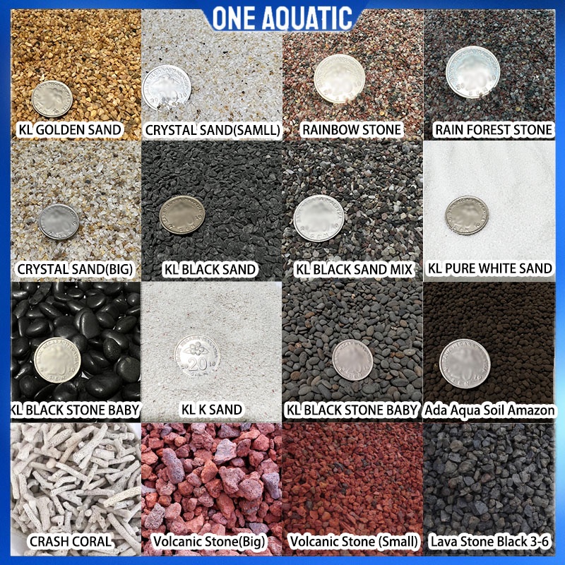 Stone/Sand Aquarium for Aquascape Pasir Aquarium pure white sand for aquarium [500g/1kg ...