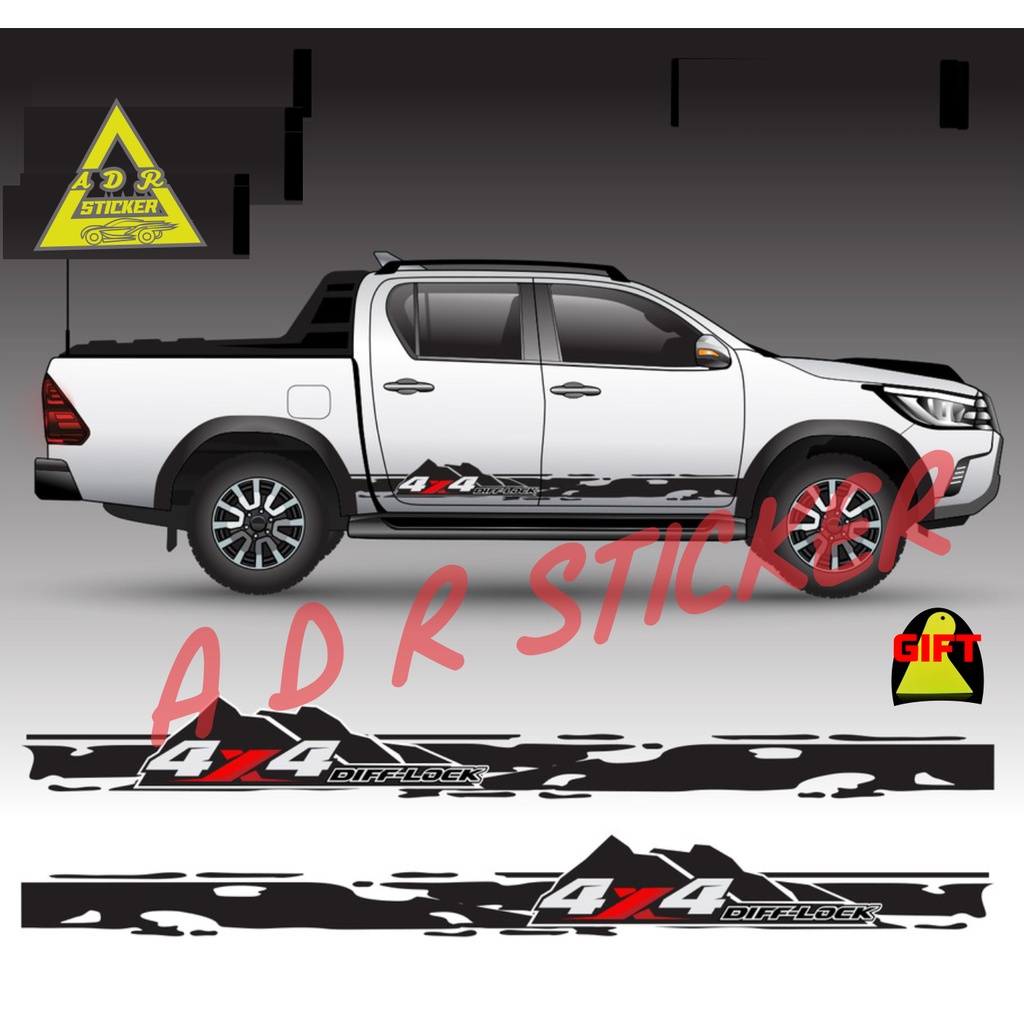 Cutting STICKER Car 4X4 STICKER LIST STRIPE Car MITSUBISHI TRITON HILUX ...