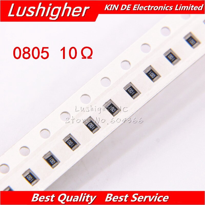 100PCS 0805 SMD Resistor 5% 10 ohm 100 10R0 10ohm | Shopee Philippines