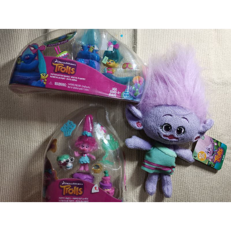 Trolls Critter Skitter Boards and Poppy's Party Set No Box with FREE ...