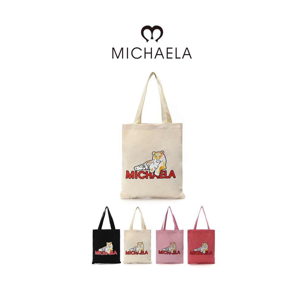 MICHAELA Canvas Tote Bag Aesthetic Tiger Print Roomy Shoulder Bag for ...
