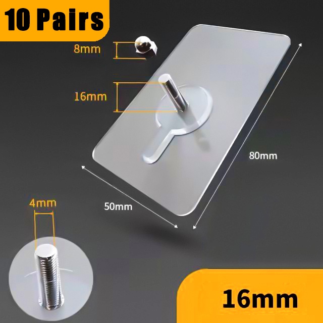 5/10/20Pcs Punch-Free Wall Hook Screw Hanging Shelf Strong Adhesive ...