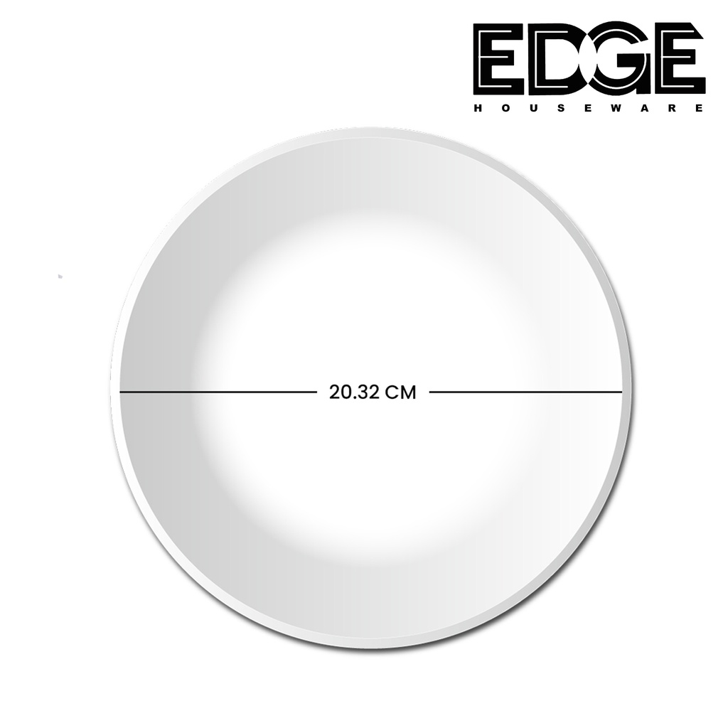 Edge Round Plate Ceramic Pasta Dessert Salad Plate Set of 6 - Large and ...