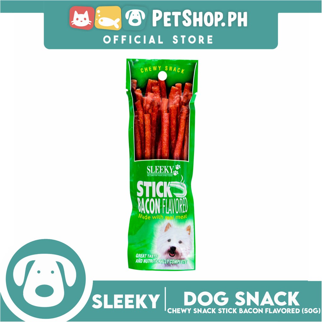 Sleeky Chewy Snack Stick Bacon Flavored 50g Dog Treats | Shopee Philippines