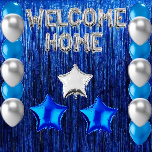 Welcome Back Home Blue Letter Balloons Family Reunion Party Decor Self ...