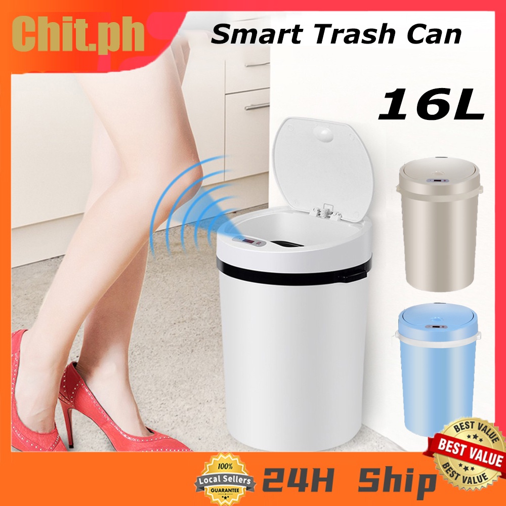 16L Smart Trash Can Wireless Sensor Automatic Trash Bin Nontouch ... 16L Smart Trash Can Wireless Sensor Automatic Trash Bin Nontouch ...