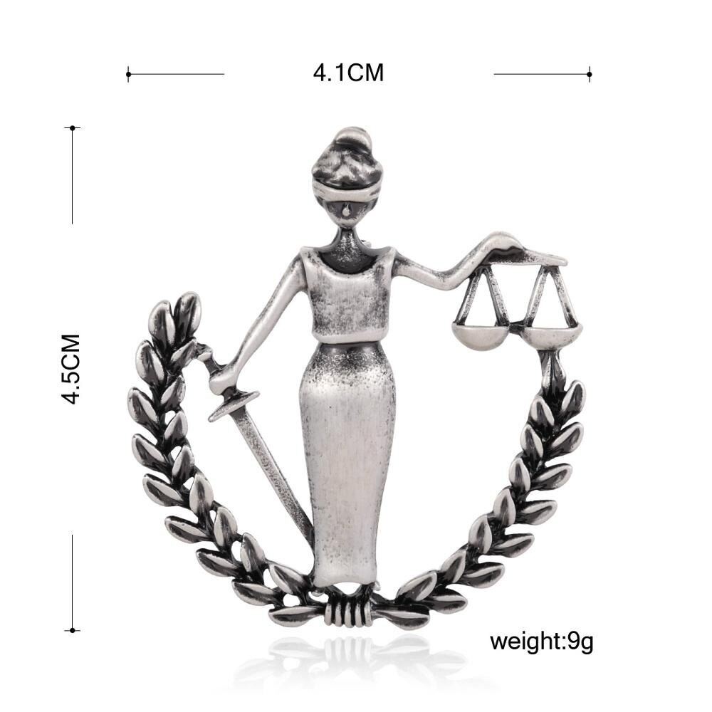 Vintage Peace Women Brooch Pins For Lady Legal Lawyer Badge Collar Clip ...