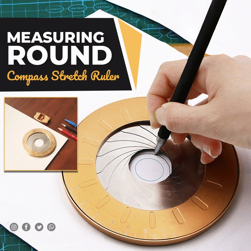 Adjustable Circular Drawing Ruler Tool 304 Round Compass Stretch Ruler ...