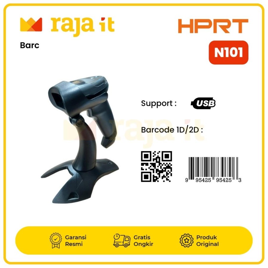 Hprt Barcode Scanner N101+Stand 1D 2D N-101 USB Equivalent To ZEBRA ...