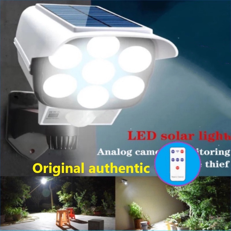 Solar Wall Light Solar Simulative Cctv Light With Remote 77led Waterproof Lampu Solar Outdoor ...