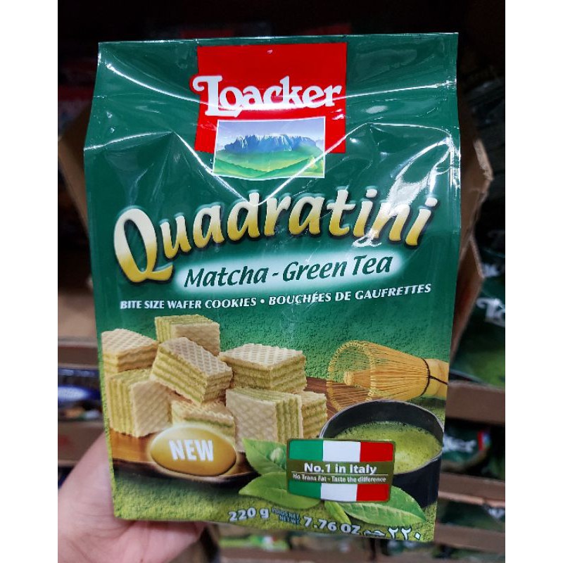 Loacker Quadratini Matcha Green Tea Wafer 220g | Shopee Philippines