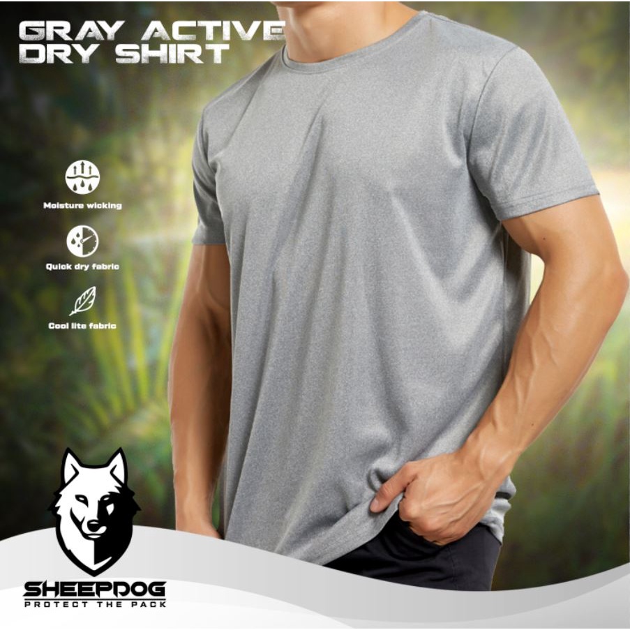ACTIVE DRY FIT SHIRT PLAIN (GRAY) | Shopee Philippines