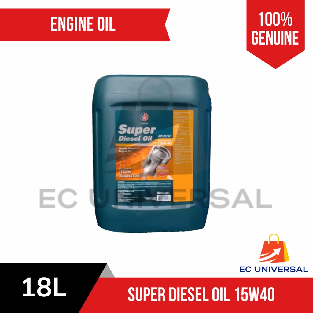 Caltex Super Diesel CF SAE 15W40 Diesel Engine Oil 18 Liters Pail | EC ...