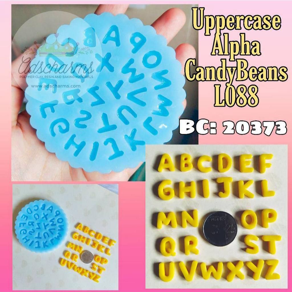 ASM Candybeans Uppercase Letter silicone mold for clay or fondant ...