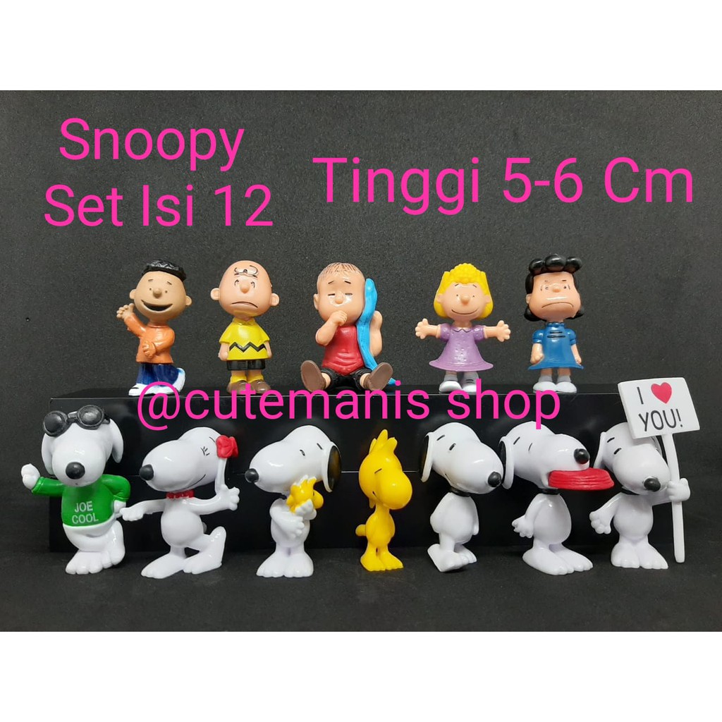 Snoopy Action Figures / Toys / Miniature Cake Topper Decoration Set of ...