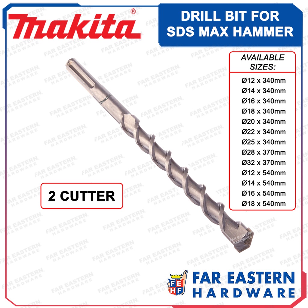 MAKITA Drill Bit For SDS Max Rotary Hammer 2 Cutter MKAC | Shopee ...
