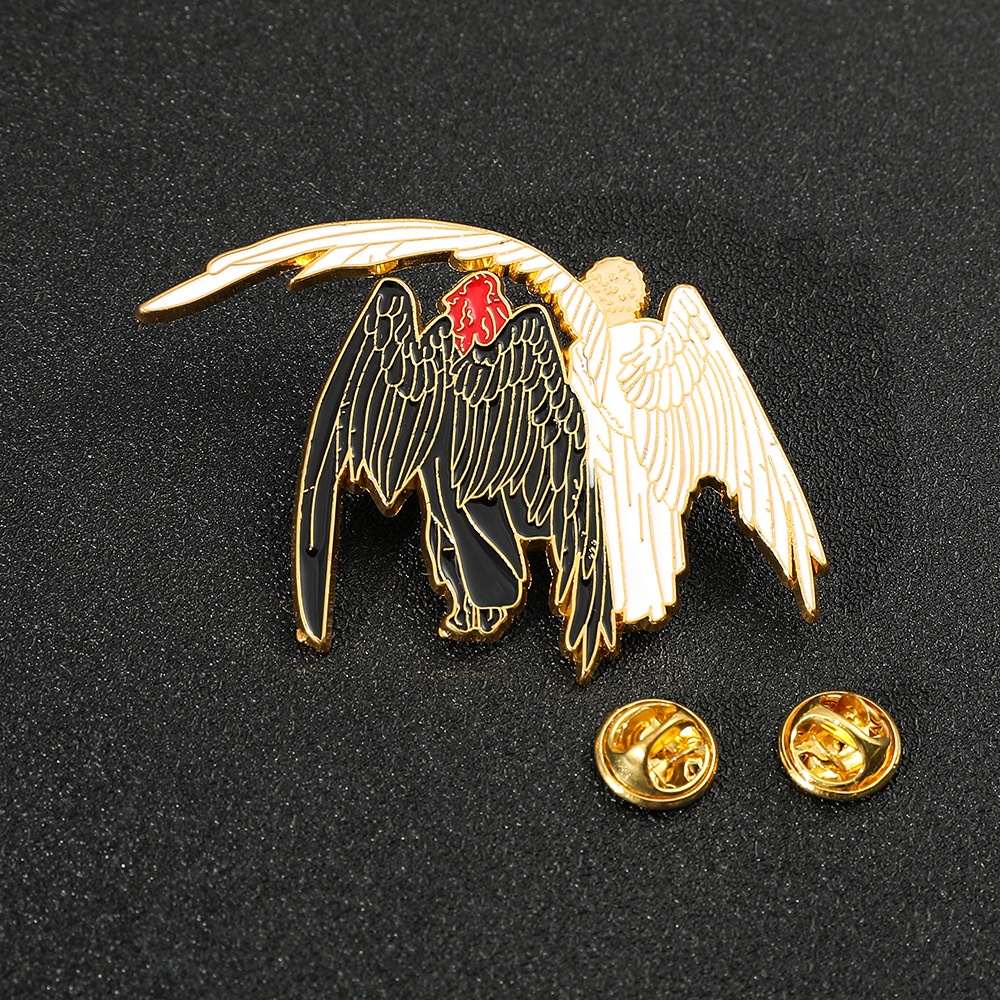 Angel And Devil Brooch Greek Myth Degenerate Satan Metal Enamel Badge ...