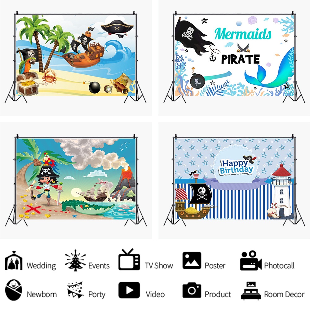 Pirate Ship One Piece Seaside New Style Photo Cloth Material ...