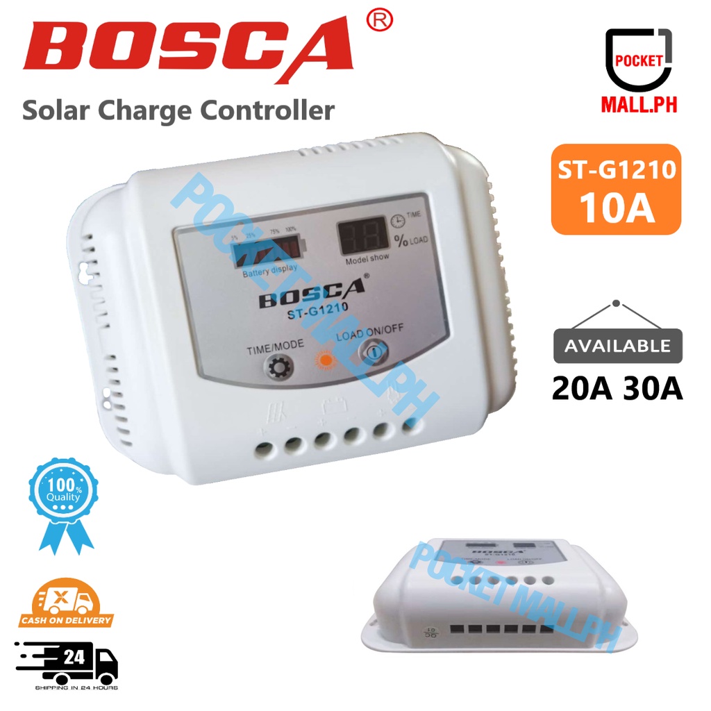 Bosca Solar Charging Controller DC 12/24V 10A/20A/30A with Battery ...