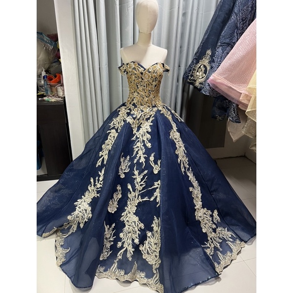Ball gown for debut/photoshoot/blue | Shopee Philippines