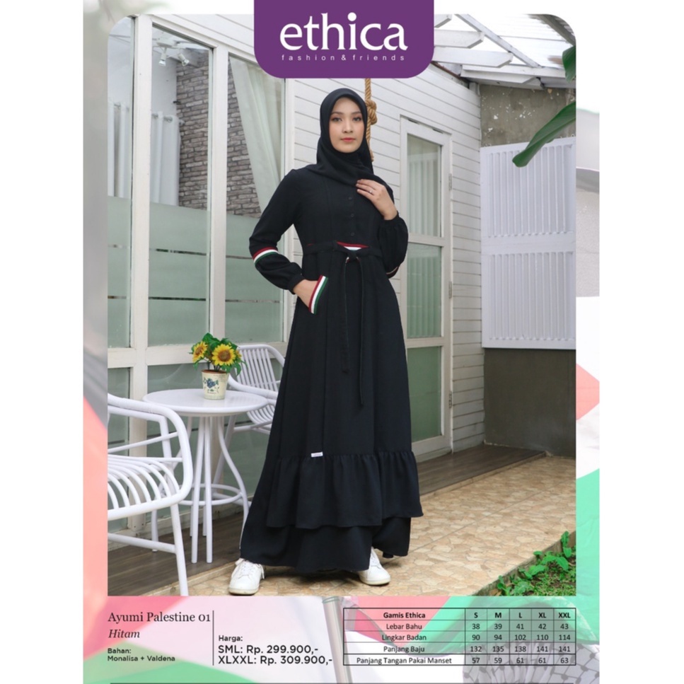 HITAM Ethica GAMIS DRESS BLACK Latest BLACK MUSLIM Clothes ETHICA AYUMI ...