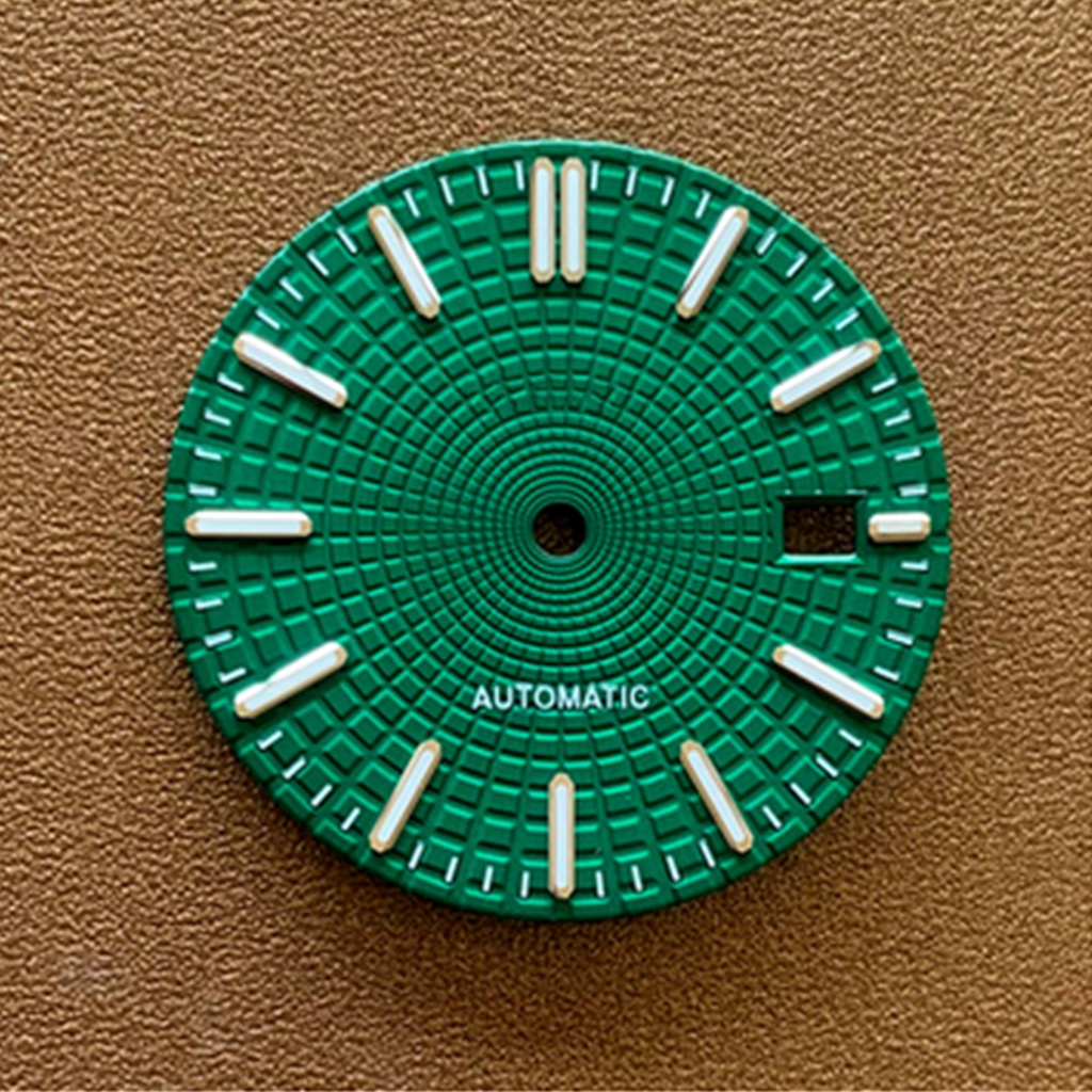 Silver Nail/Rose Gold Nail Watch Dial 31.8MM Green Luminous Watch Dial ...