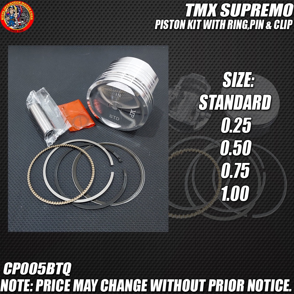 TMX SUPREMO PISTON KIT WITH RING, PIN, CLIP (CP005BTQ) | Shopee Philippines