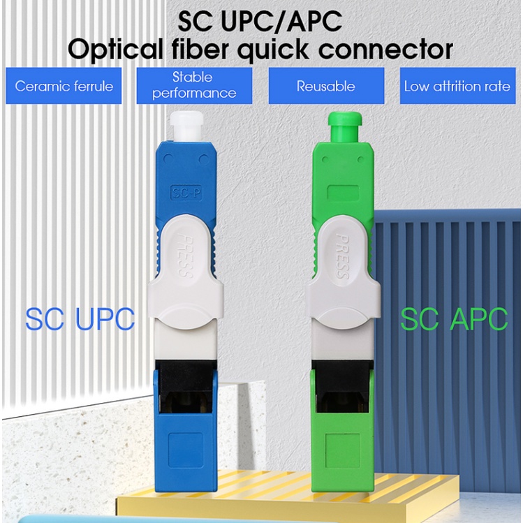 5PCS ESC250D FTTH SC UPC Optical fibe quick connector SC FTTH Fiber Optic Fast Connector ...