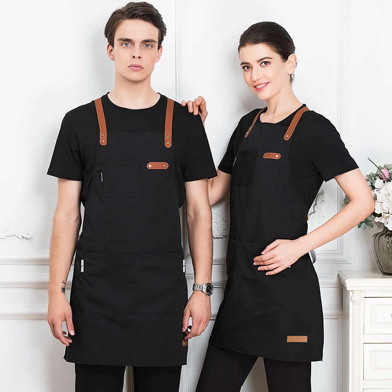 Barista apron canvas belt strap coffee bar waiter overalls denim thick ...