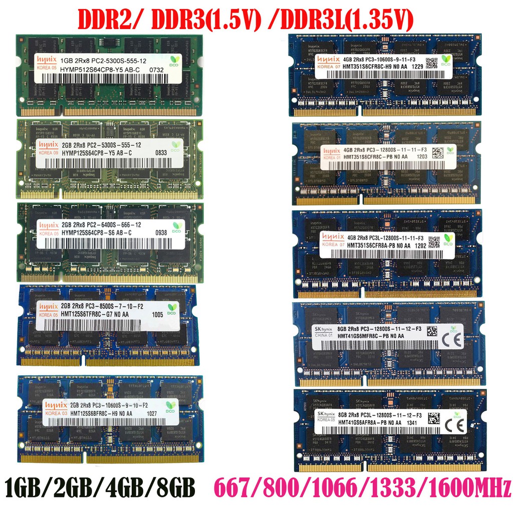1GB/2GB/4GB/ PC2 PC3 5300S 6400S 8500S 10600S 12800S DDR2 DDR3 DDR3L(1 ...