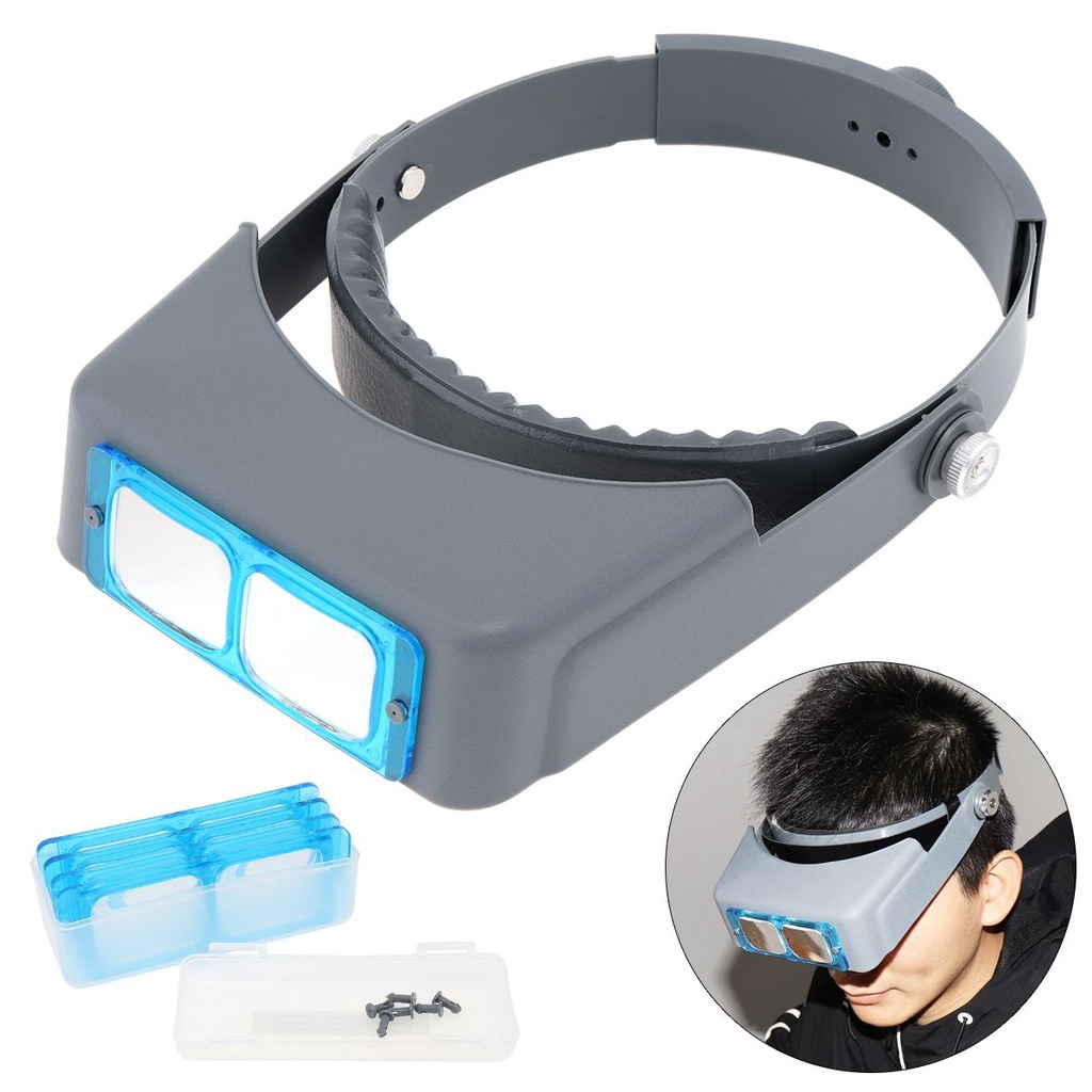 81007-B Headband Adjustable Type Magnifying Glass with 4 Optical Glass ...