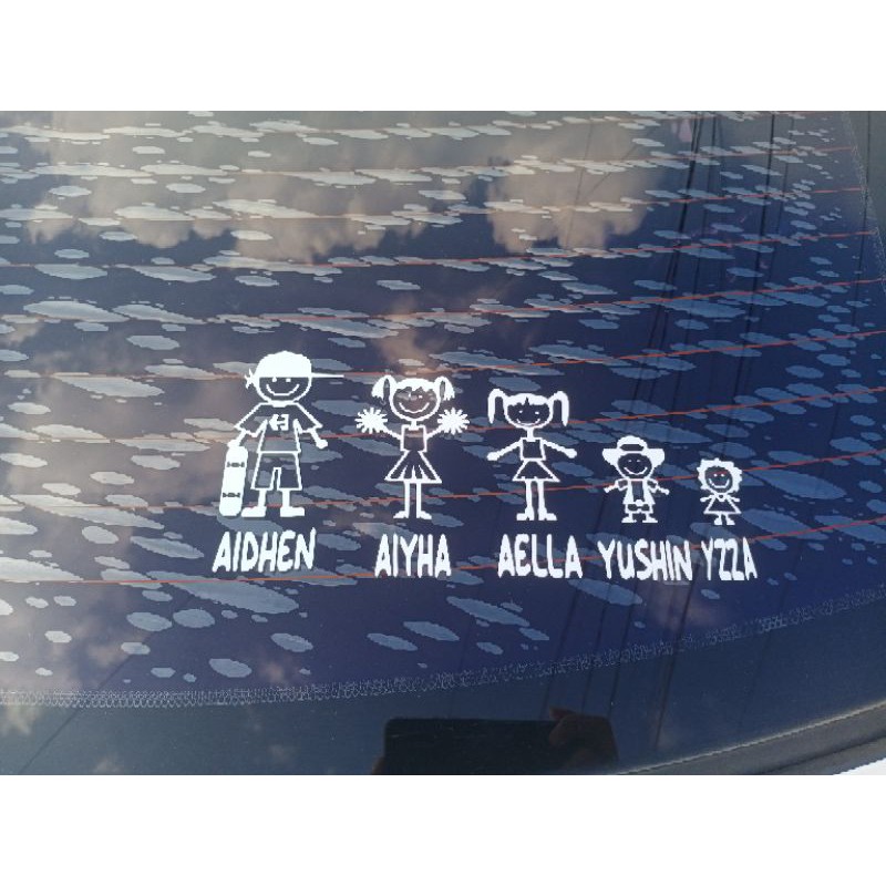 Personalized Stick Figure Family Sticker/Decals (WATERPROOF) | Shopee ...