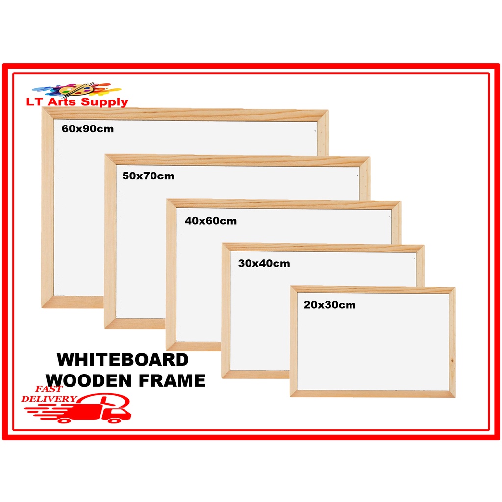 Whiteboard wooden frame writing and drawing board | Shopee Philippines
