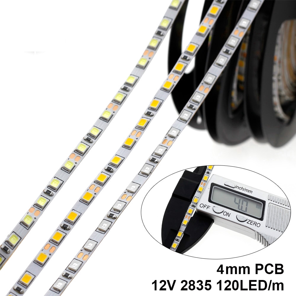 4mm Narrow Width DC12V LED Strip 2835 120led/m 5 Meters Flexible Strip ...